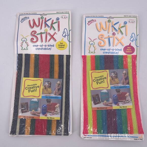 Omnicor | Toys | Vintage Wikki Stix Original And Neon Waxed Yarn 96 ...